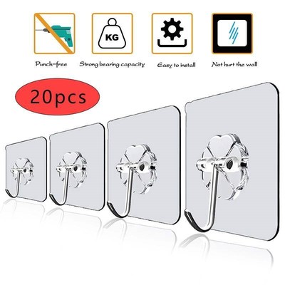 Transparent Self Adhesive Hook Wall Hanging Hooks for Hangin