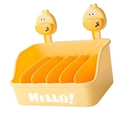 L9NB Animal Theme Wall Basket Suction Cup Mounted Bathroom