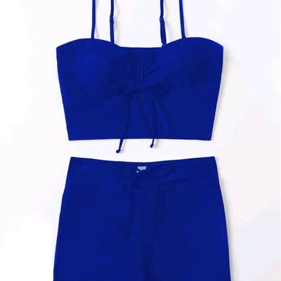 2023 Leaf Batch Swimsuit Women High Waist Bikini Set Drawstr