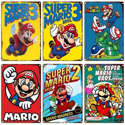 MINISO Super Mario Bowser Kart Metal Poster and Print Tin Si