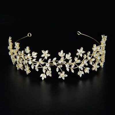 Luxury Wedding Hair Accessorie Full Zirconia Brides Tiaras H