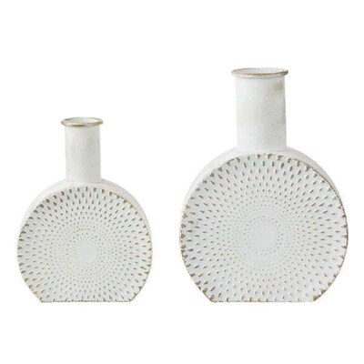 Country Styles Round Metal Vases for Dining Table