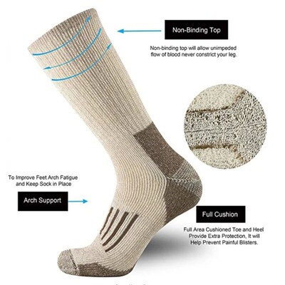 50% Merino Wool Socks For Men Women Thicken Warm