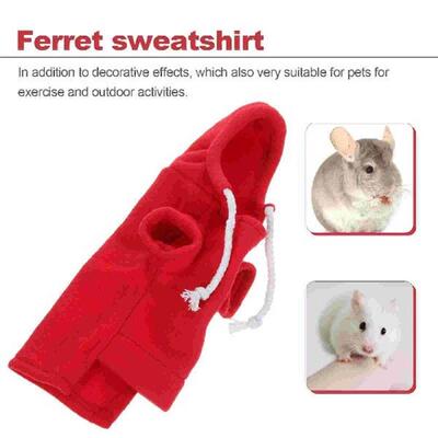 Ferret Sweatshirt Outerwear Pet Hamster Guinea Pig Red Size