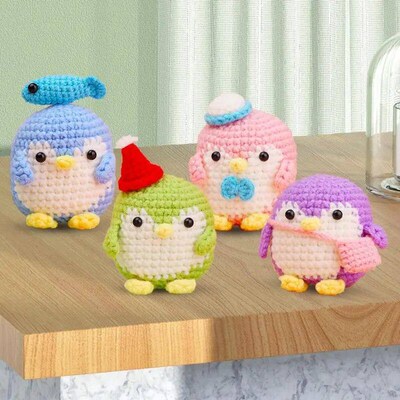 Crochet Kit for Beginners Cute Penguin Crocheting Complete K