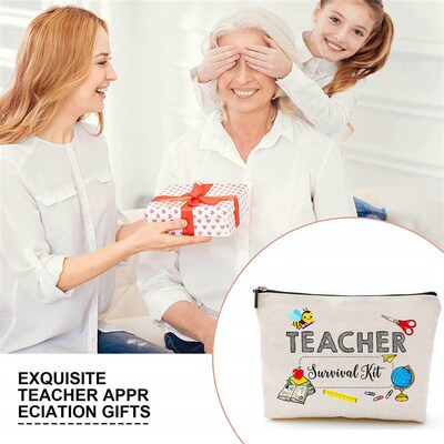 Teacher gift Makeup bag Portable stationery storage bag