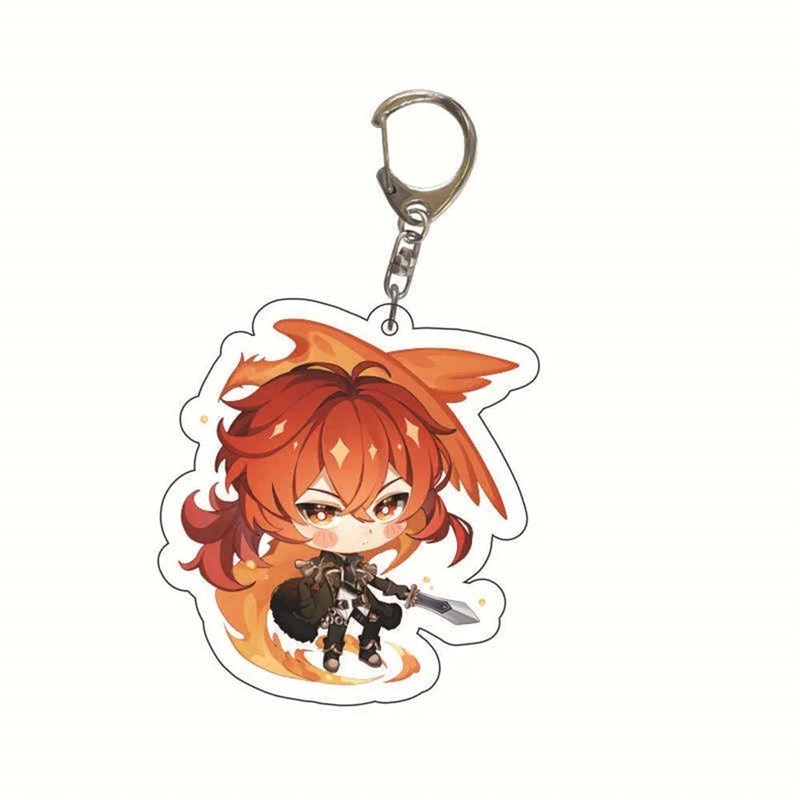 Game Keychain Cosplay Kazuha Ayaka Yoimiya Eula Cute Cartoon