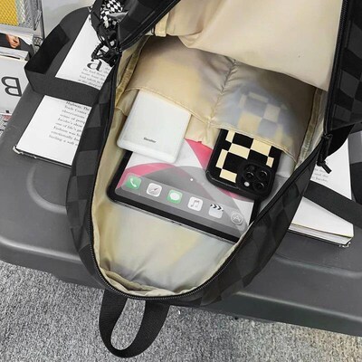 Women Plaid Leisure School Bag Girl Travel Laptop Student Ba