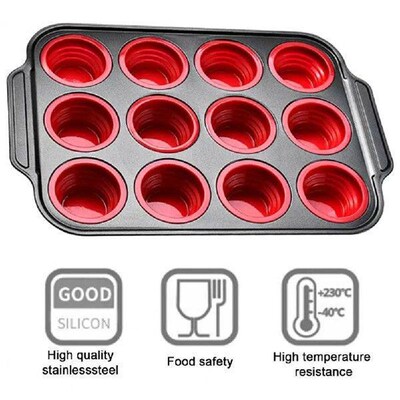 Metal Frame Silicone Muffin Pan Durable Muffin Pan Nonstick