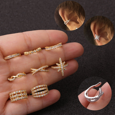 1Pcs Hot Sale Cute Metal Leaf Earcuff Clips On Earring for