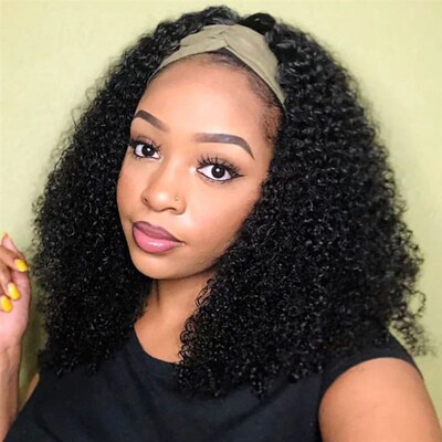 Jerry Curl Headband Wig Human Hair Short Human Hair Wigs For