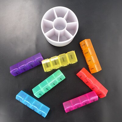 28Grids Pill Box 7 Day Medicine Box Organiser Portable Dispe