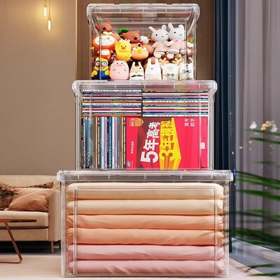 Transparent storage box Clothes toys organizing storage box