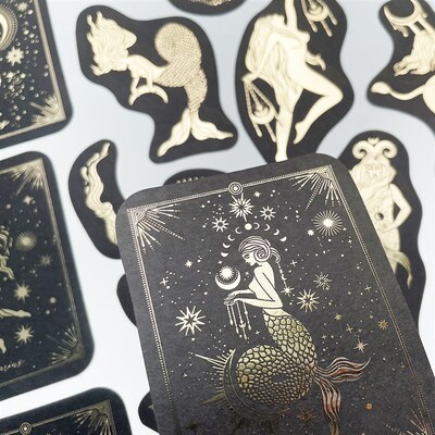 Mengtai 40pcs Constellation girl Decorative gold Stickers Sc