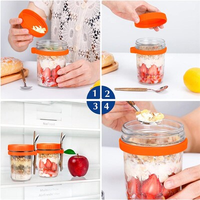Overnight Oats Containers Oatmeal Mason Jars Go Container
