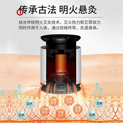Portable smokeless moxibustion instrument open flame moxibus