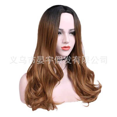 Wig female dyeing long curly hair rose net wig cover fashion
