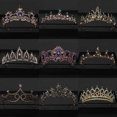 Retro Baroque Queen Tiaras Wedding Crown Bridal Pageant Diad