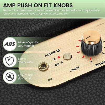 15Pcs Guitar AMP Amplifier Push on Fit Knobs Black with