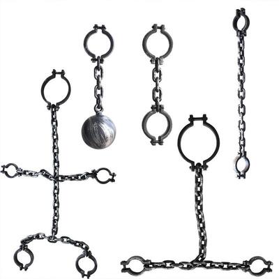 On Halloween, the prisoner was chained and shackled as a toy