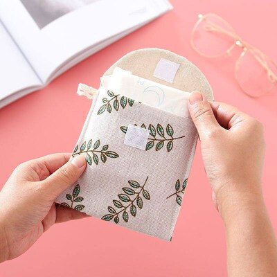 Cute sanitary napkin storage bag large-capacity portable min