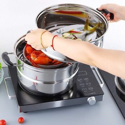 d steamer 3-storey steam cooker pot gas double-layer steamer