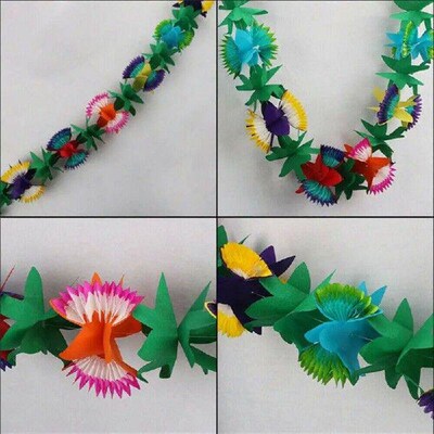 Jungle Hawaiian Tropical Bunting Banner Garland Beach