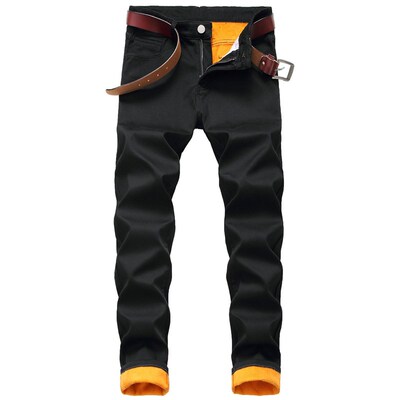 Large Size Mens Plus Velvet mposite Warm Straight Slim Fit