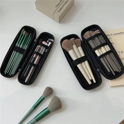 Black Cometic Storage Bag Waterproof Double Zipper Makeup Br