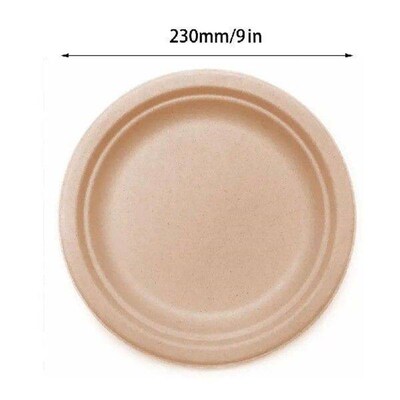 50PCS Compostable Paper Plates 6/7/9in Disposable Tableware