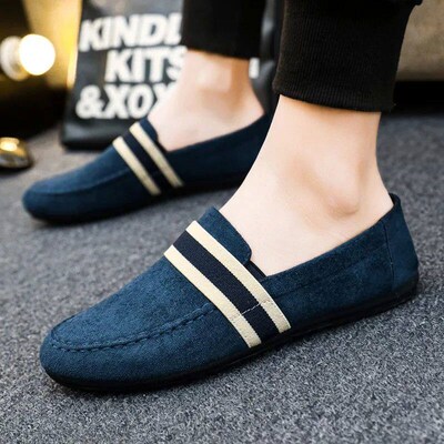 Men Shoes Black Blue Loafers Slip on Male Footwear Adulto