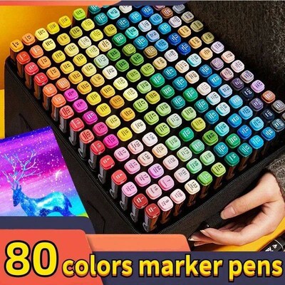 12/24/36/48/60/80 Colores Markers Brush Pens Set Painting Dr