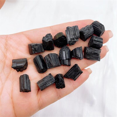 Natural Black Tourmaline Gravel Mineral Specimen Crystal Gem