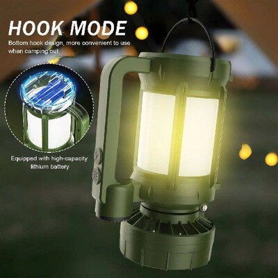 Solar Outdoor Camping Light USB Rechargeable with Fan Super