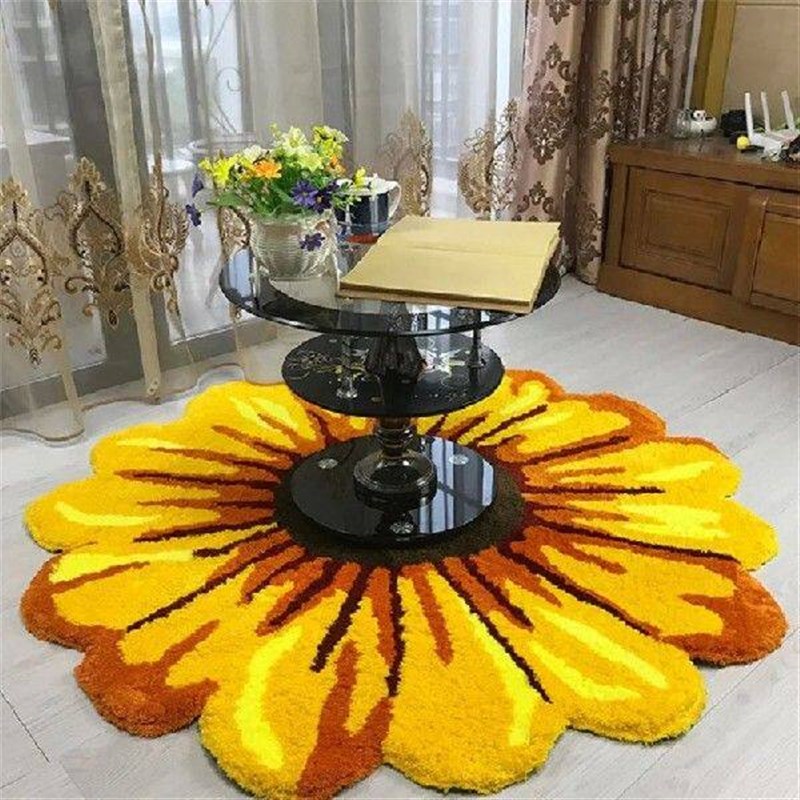 3D Peony Pattern Thick Carpet Nordic Art Flower Rug Soft