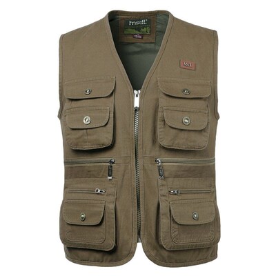 Mens tton Vest Thick 6xl Multi-pocket Vest E-commerce Produ