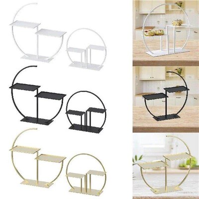 2 Pieces Cake Stand Multifunction Metal Wedding Decoration