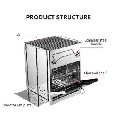 Detachable Barbecue Grill Portable Windproof Folding BBQ