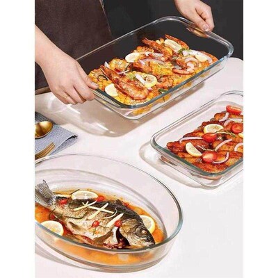 Toughened Pyrex baking tray family fish dish oblong for oven