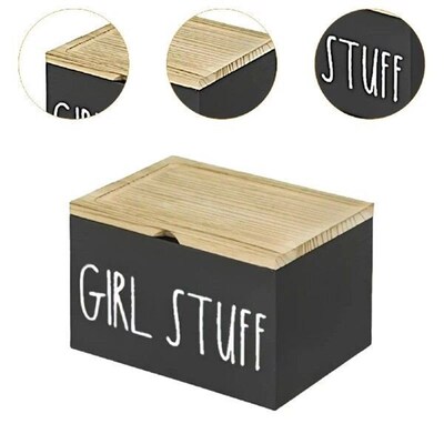 Tampon Holder for Bathroom Wooden Farmhouse Decor Movable