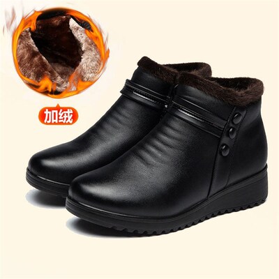Womens Shoes Cotton Shoes Flat Bottom Middle-aged Middle-ag