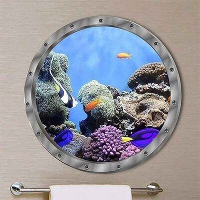 Bathroom Pvc Decals Underwater Fish Wall ers Waterproof Capy