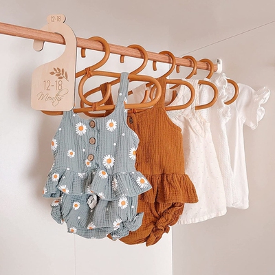 7Pc/Set Newborn 24 Months Baby Closet Dividers Wood Nursery