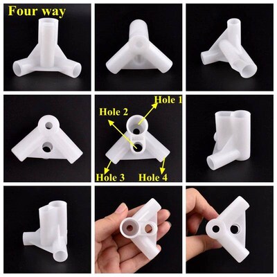 4Pcs Tee Connector Plant Support 3-Way 4-Way Joint Shelf War