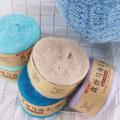 Silk Mohair Knitting Soft Yarn, Baby Sweater, Acrylic Plush