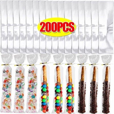 100-200PCS Transparent Cellophane Bags Candy Lollipop