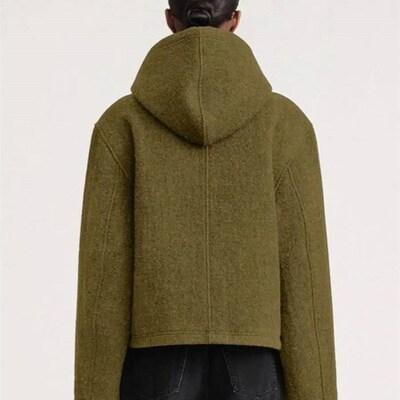 Women Coat Horn Buttons Long Sleeve Pockets Casual 2023 Autu