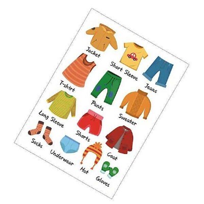 Boys Clothes Wardrobe Stickers Classification Labels Blank