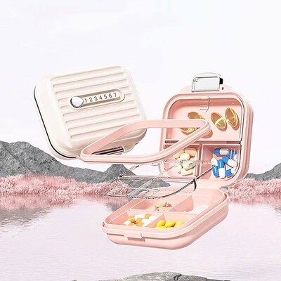 7 Grids Mini Portable Pill Box Weekly Medicine Vitamin Stora