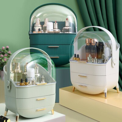 Fashion Big Capacity Cosmetic Storage Box Waterproof Dustpro